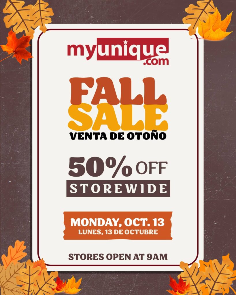 MyUnique Thrift Fall Sale – Monday, Oct 13 | 50% Off Storewide